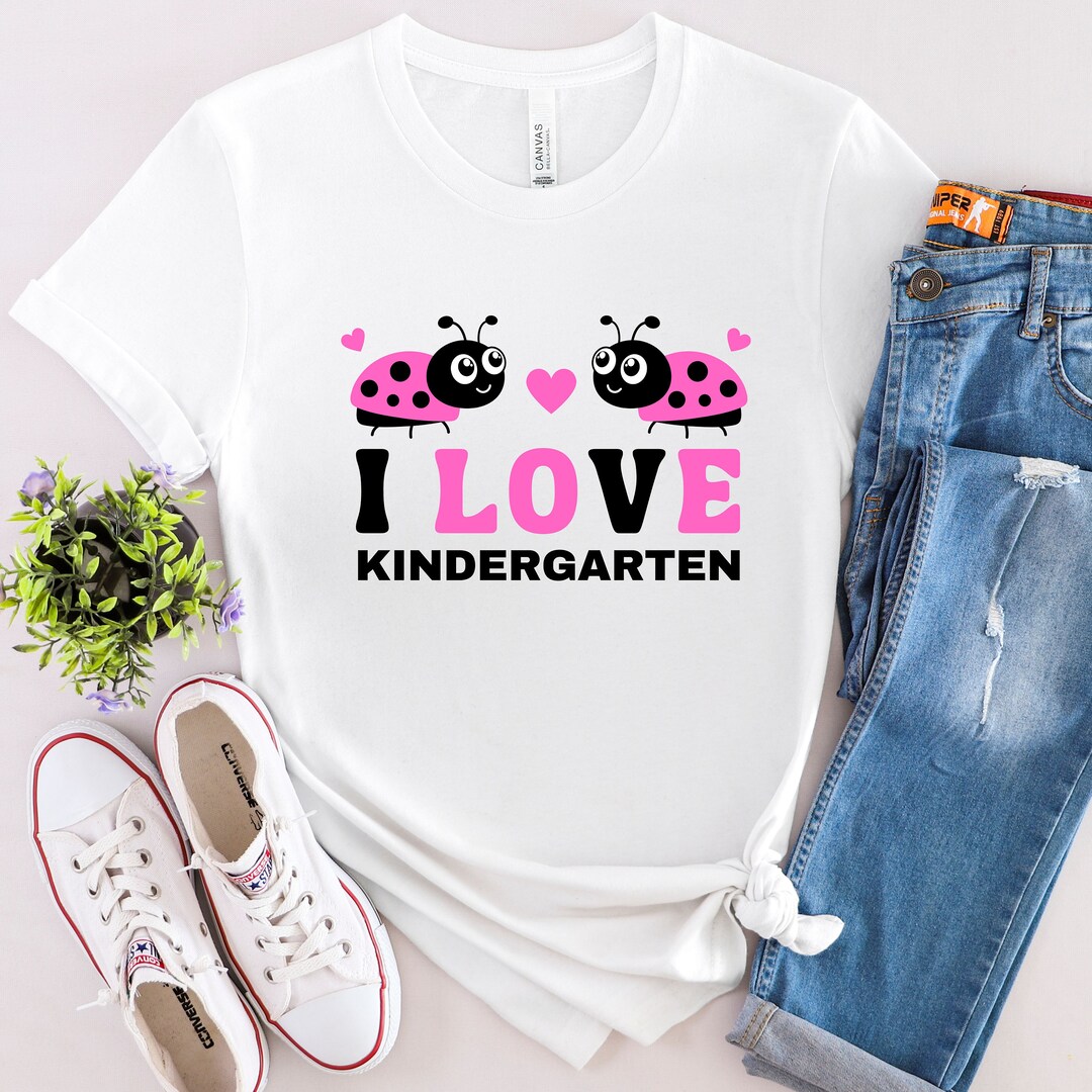 Cute I Love Kindergarten Lady Bug Shirt for Teachers, Kindergarten ...