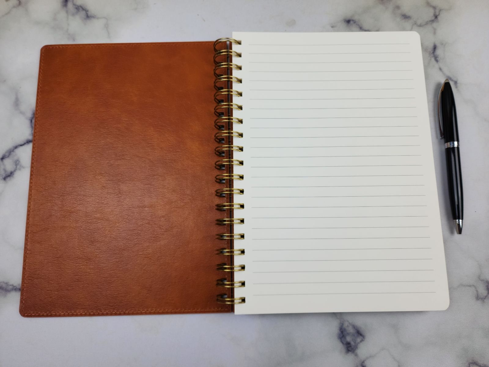 Custom Spiral Executive Journal Notebook, Personalized Spiral PU Vegan ...