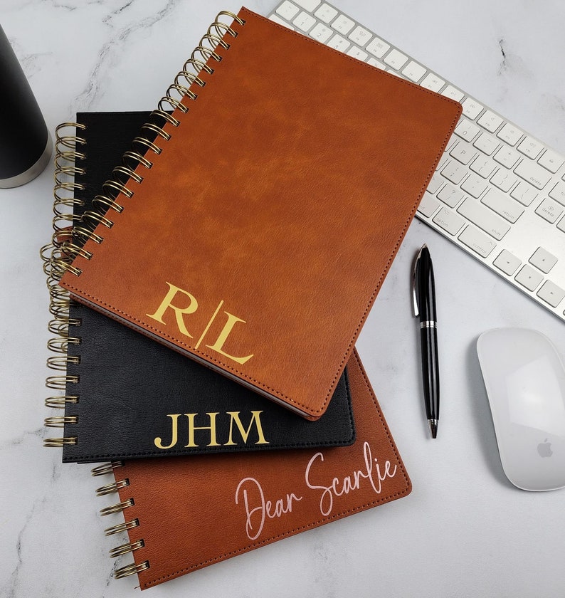 Custom Spiral Executive Journal Notebook, Personalized Spiral Vegan ...