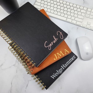 Custom Spiral Executive Journal Notebook, Personalized Spiral PU Vegan ...