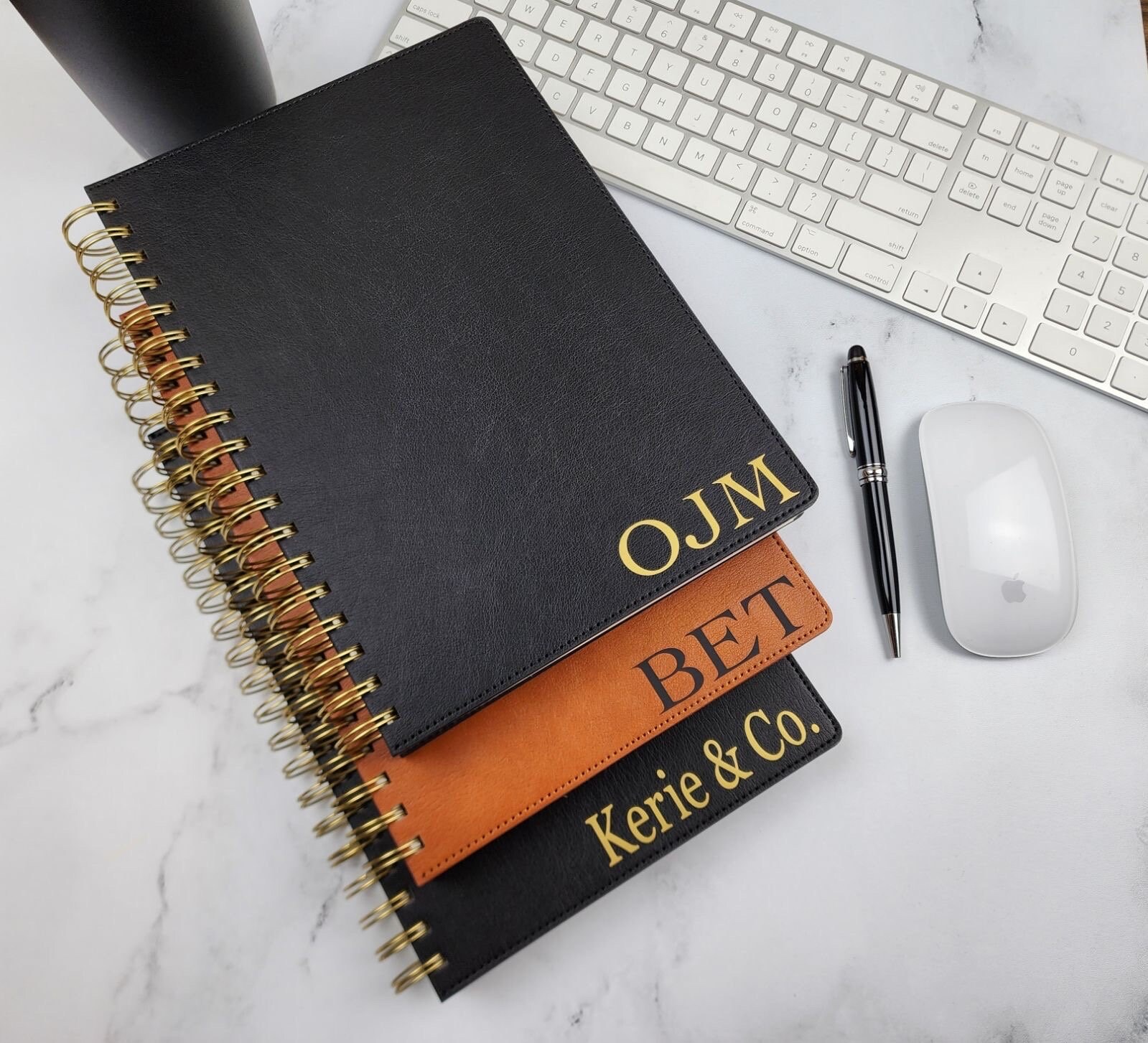 Custom Spiral Executive Journal Notebook, Personalized Spiral Vegan ...