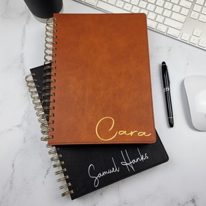 Custom Spiral Executive Journal Notebook, Personalized Spiral PU Vegan ...