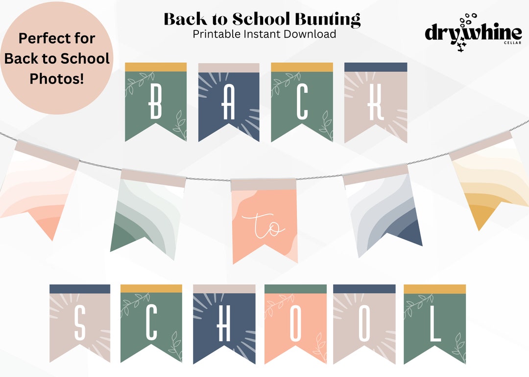 Back to School Photos Decor Pennant & Bunting Combo Green Simplicity ...