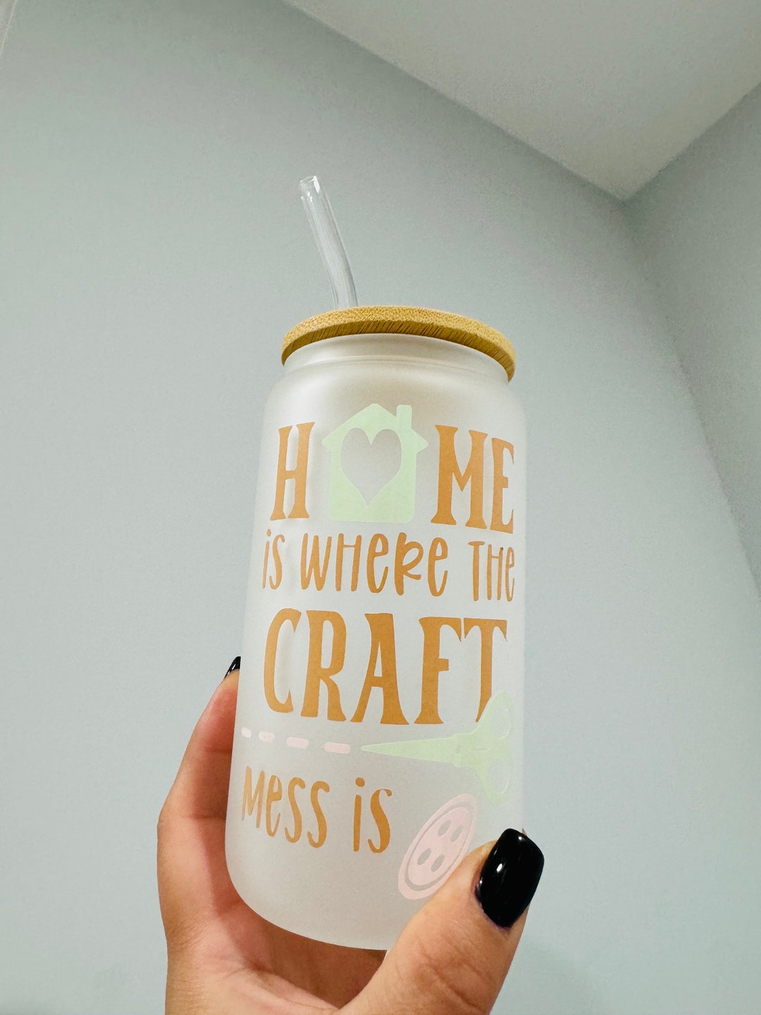 Home is Where the Craft Mess is Coffee Glass Jar - Etsy
