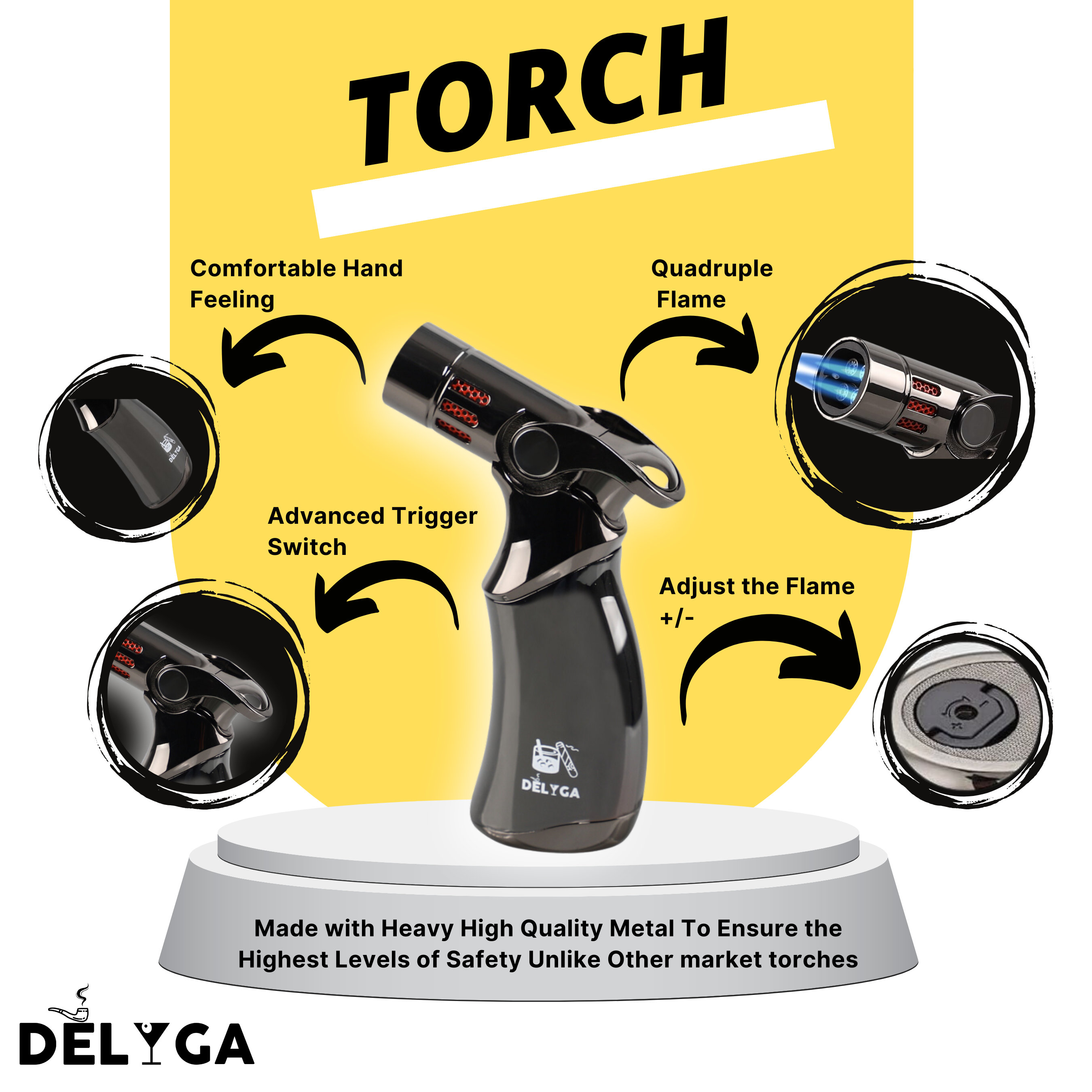 Cocktail Smoker Kit With Torch, Pipe-shaped, Whiskey Smoker, 4 Wood ...