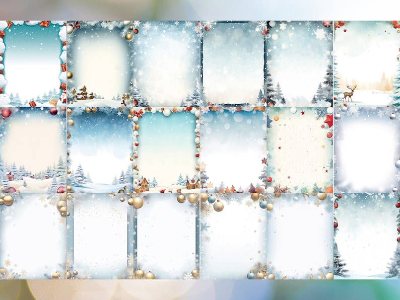 50 Christmas Themed Letter Writing Papers for Scrapbooking - Etsy