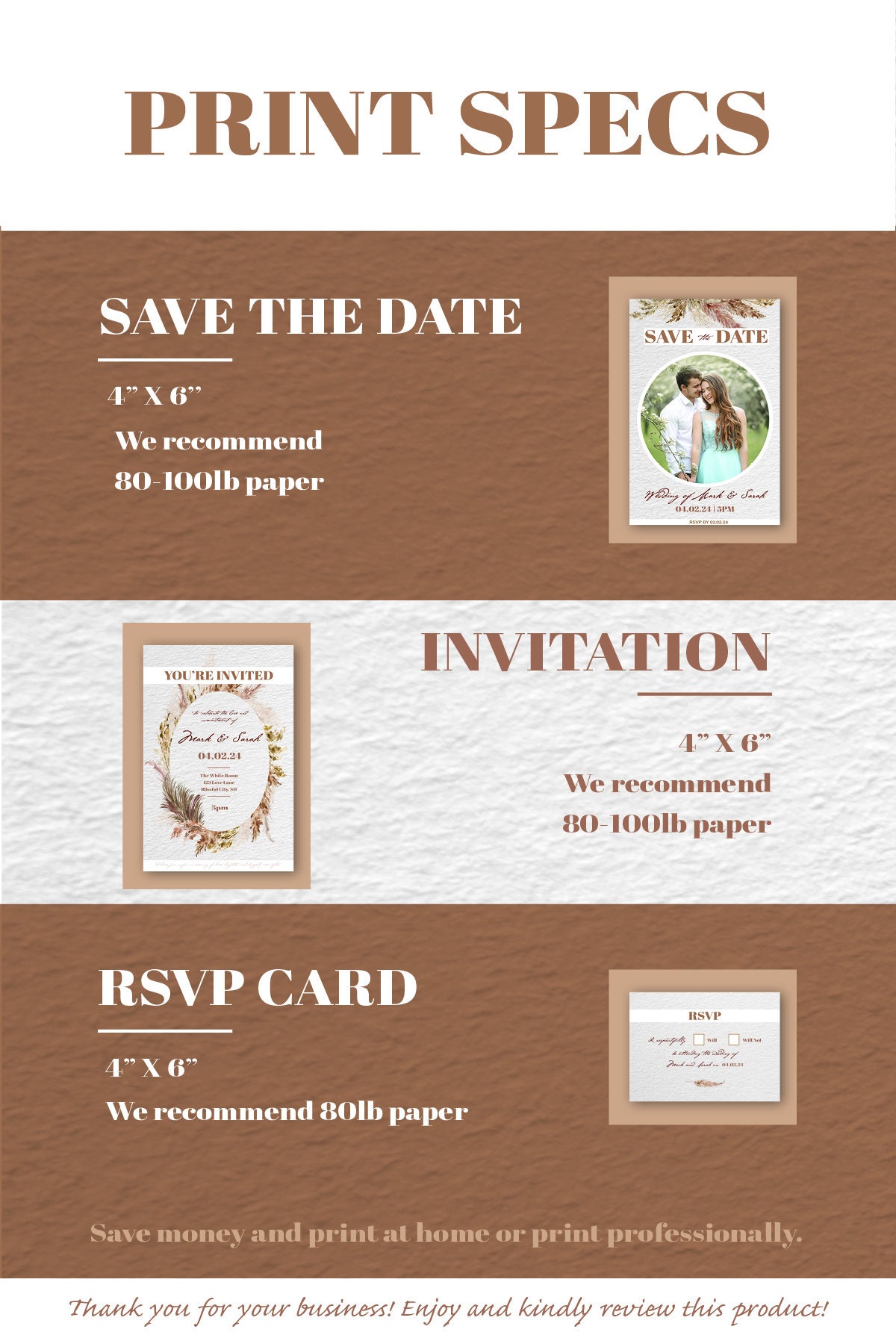 Boho Natural Wedding Invitation Template, Printable Wedding Invitation ...