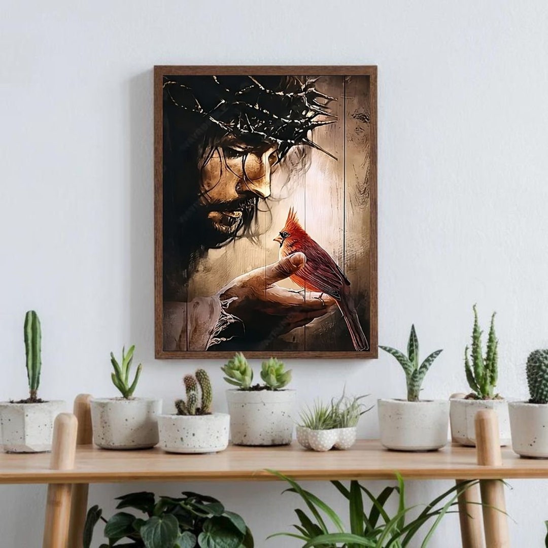 Divine Wall Art: Sacred Heart Jesus Canvas Print Ideal Wall Decor for Home, Office, Bedroom ...