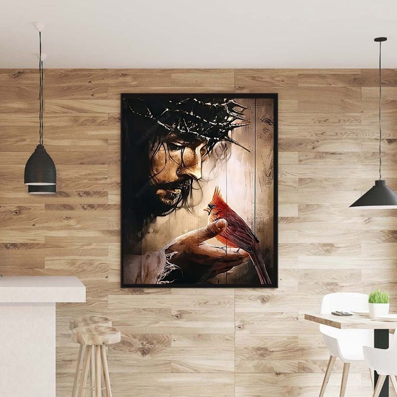 Divine Wall Art: Sacred Heart Jesus Canvas Print Ideal Wall Decor for Home, Office, Bedroom ...