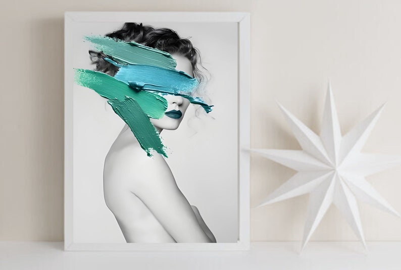 Feminist Woman Face Wall Art Print Colorful Fashion Girl Portrait