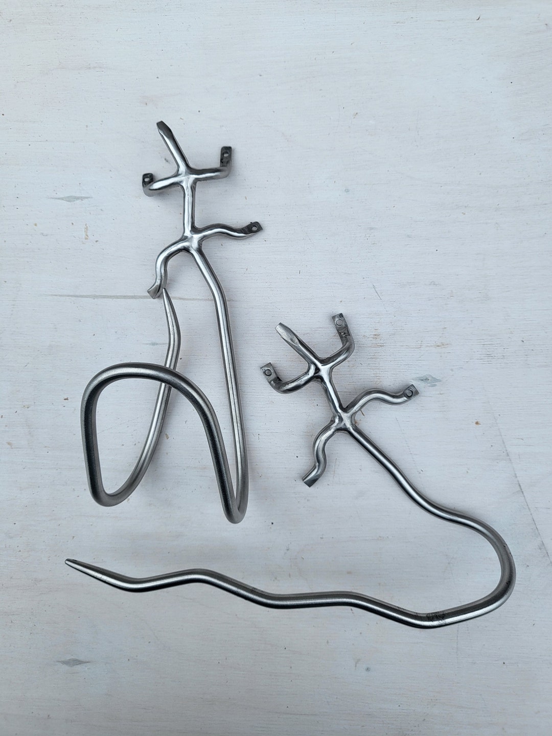 Set of 2 Lizards Garden Hose Holder & Garden Tools Holder Stainless ...