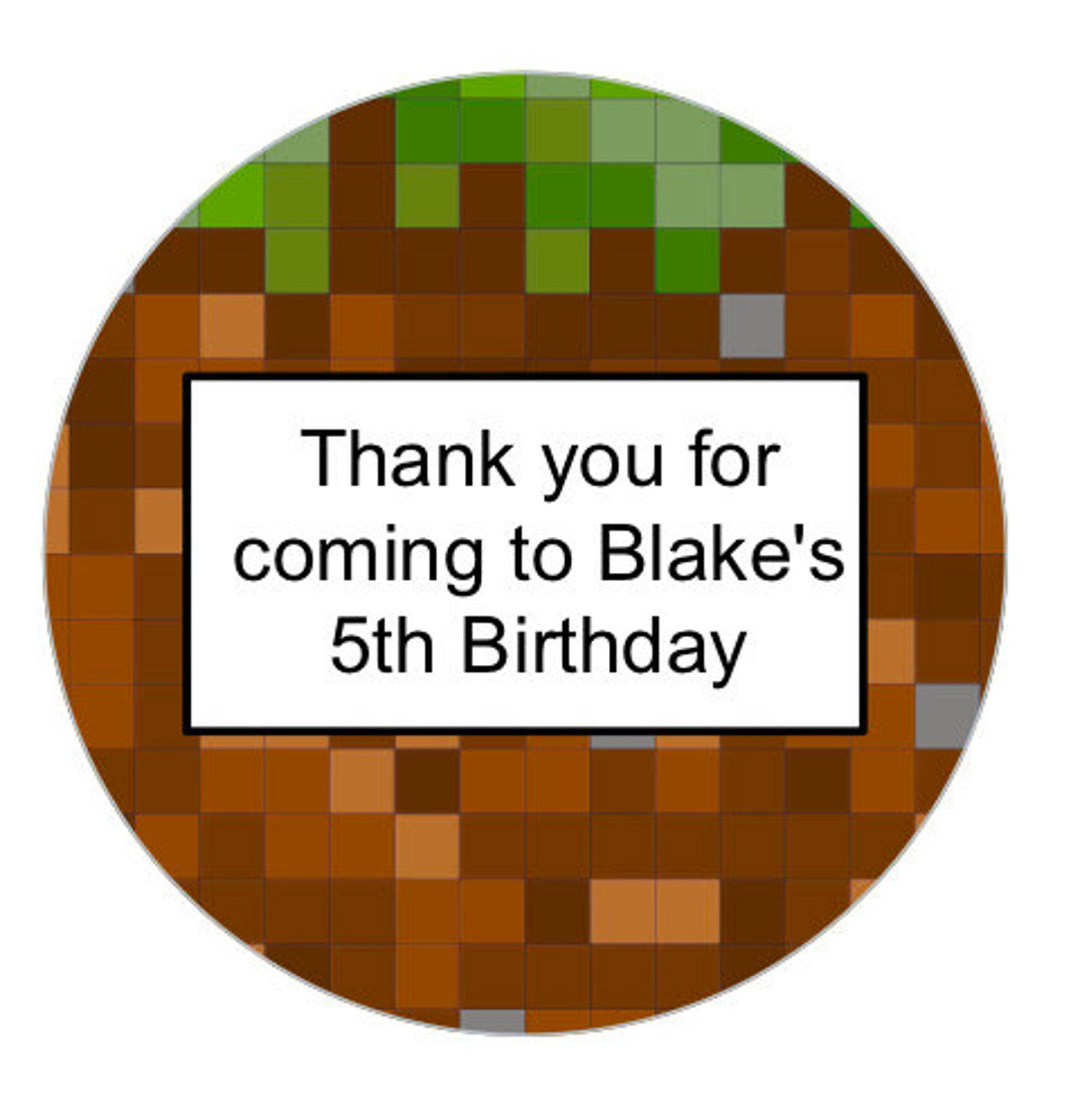 Minecraft Personalised Stickers Sweet Cone Stickers Party - Etsy