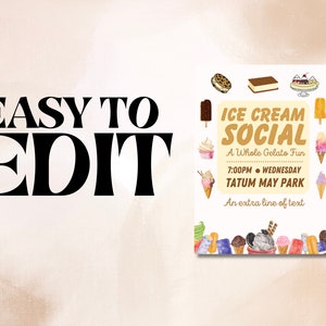 Sweet Treat Invitation- Ice Cream Social Invite Template - Etsy