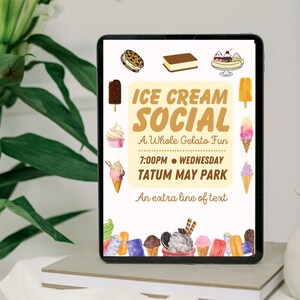 Sweet Treat Invitation- Ice Cream Social Invite Template - Etsy