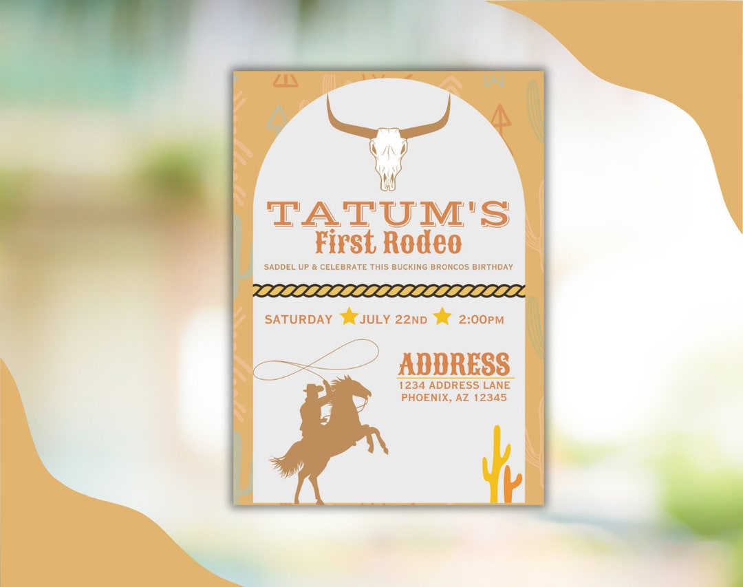Rodeo Invitation- Western Themed Digital Invitation Template - Etsy