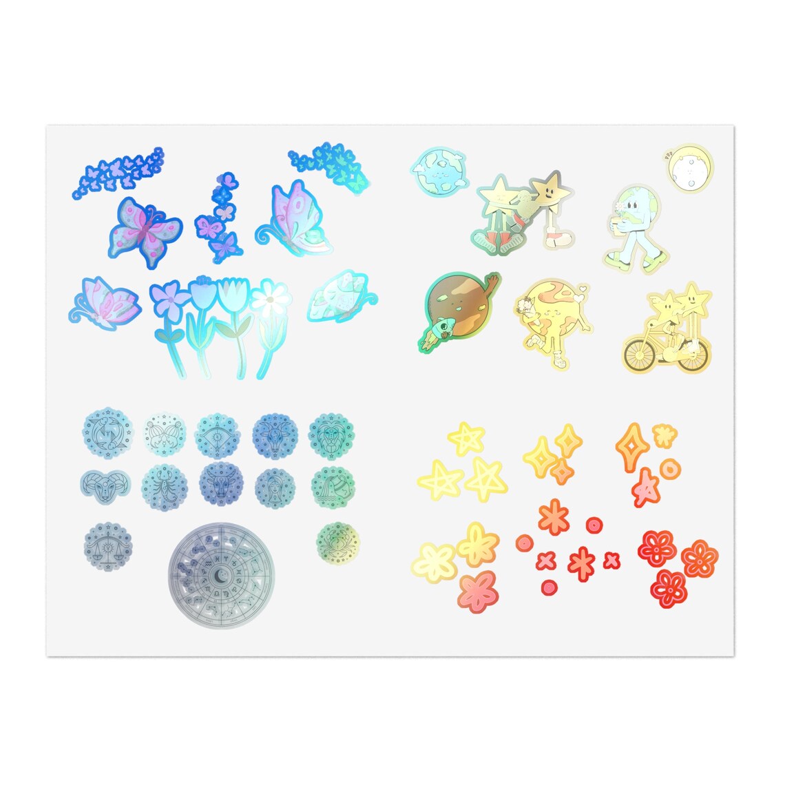 Cute Indie Sticker Sheets Astrology Astronomy Flower Flowers - Etsy