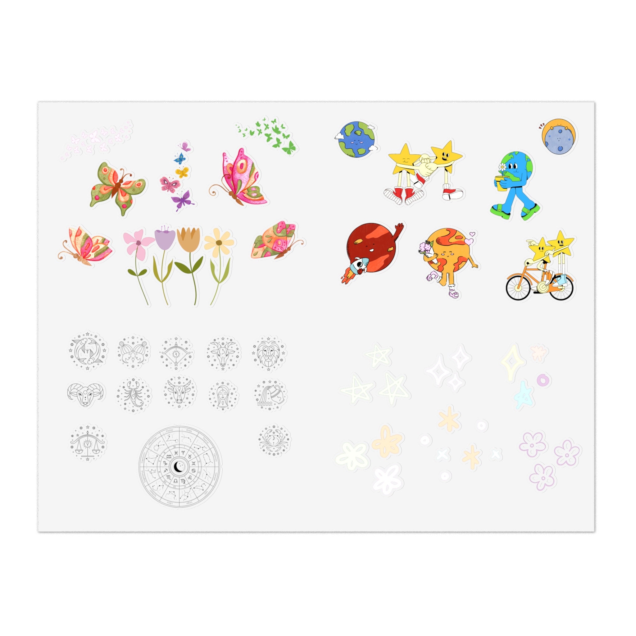 Cute Indie Sticker Sheets Astrology Astronomy Flower Flowers - Etsy