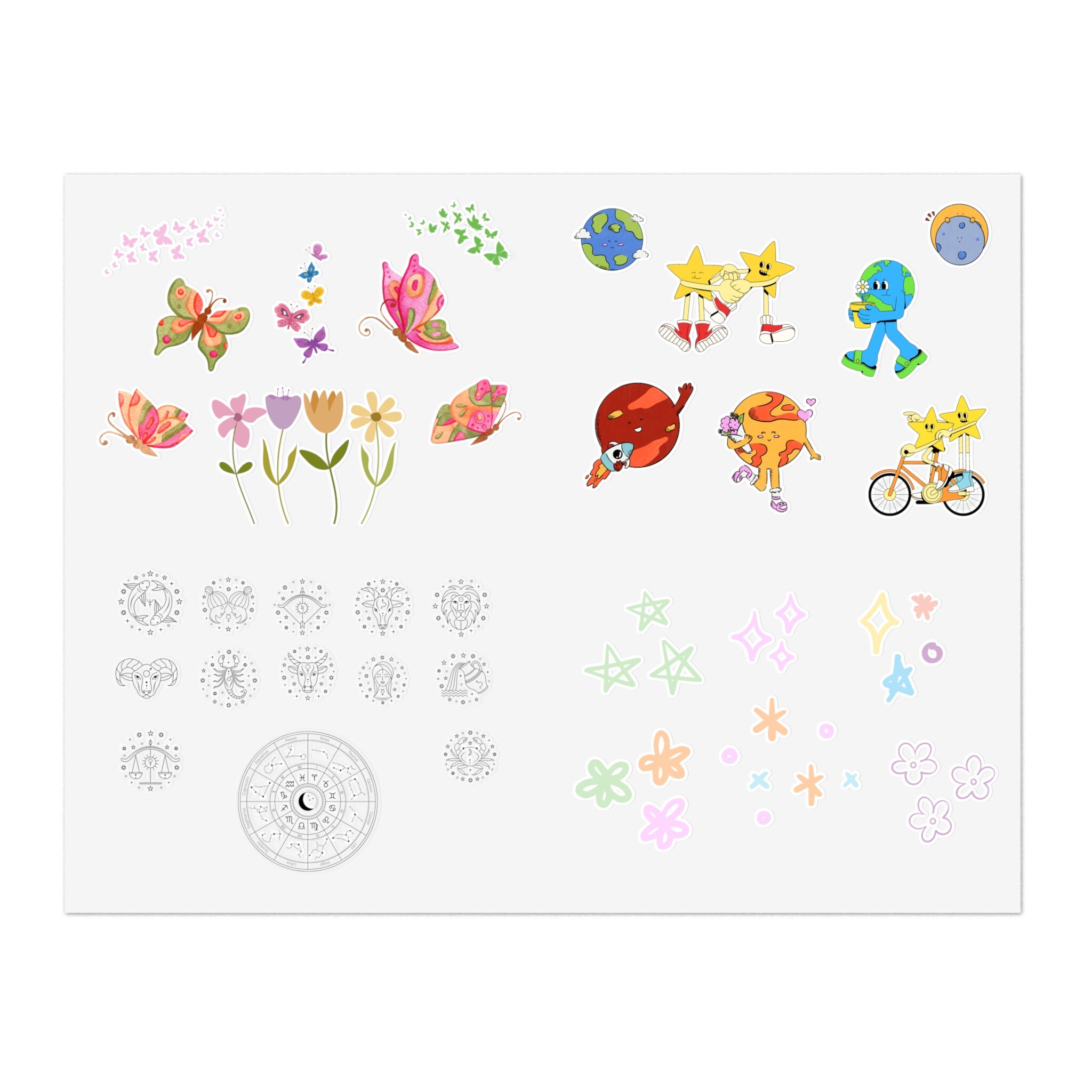 Cute Indie Sticker Sheets Astrology Astronomy Flower Flowers - Etsy