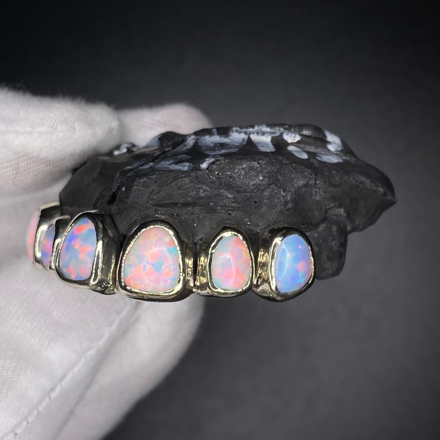 18K Gold Opal Grillz - Etsy