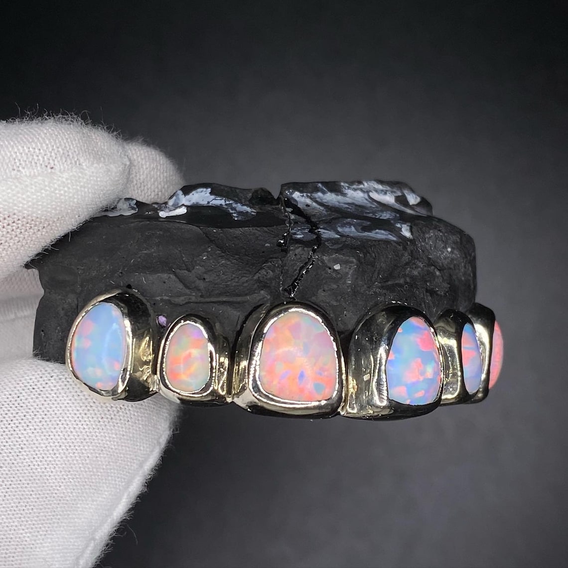 10K Gold Opal Grillz - Etsy