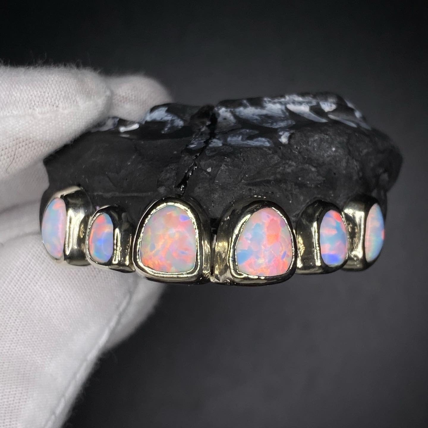 18K Gold Opal Grillz - Etsy