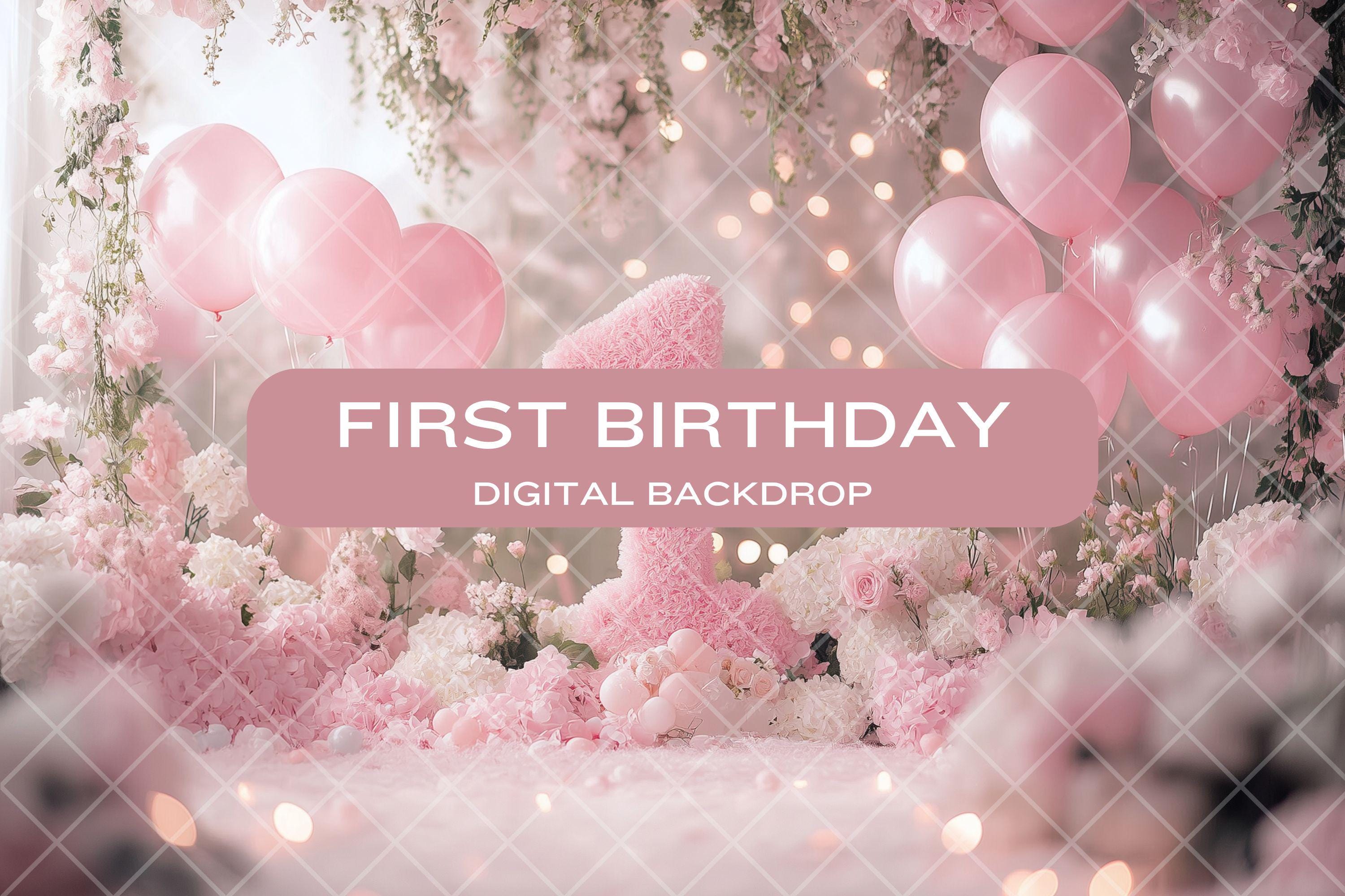 First Birthday Kids Digital Backdrop, One Year Session, One Year Old ...