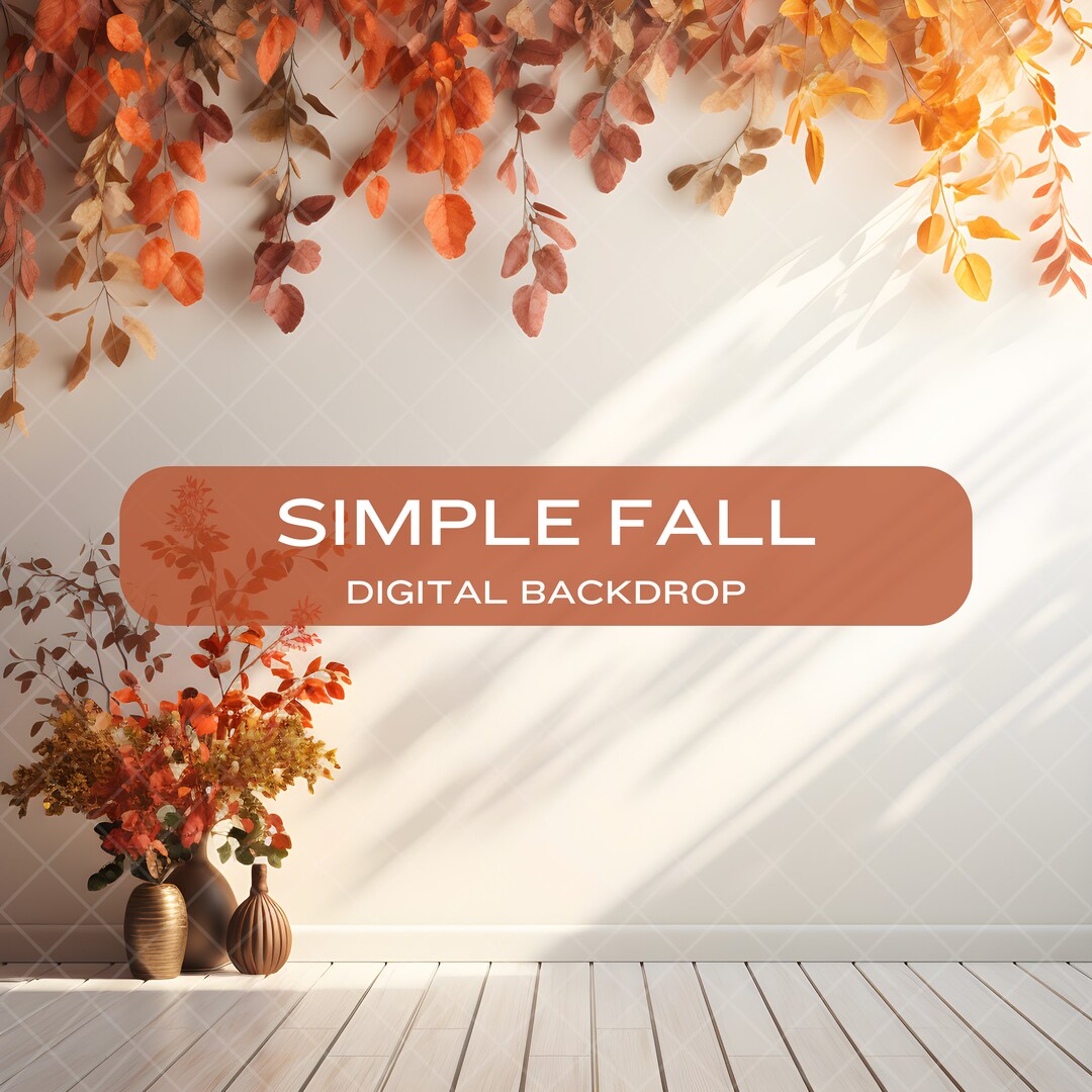 Simple Fall Backdrop, Beautiful Fall Background, Calm Autumn Digital ...