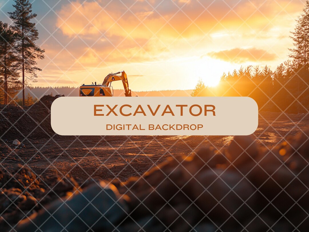 Excavator Digital Backdrop, Construction Site Photography Background ...