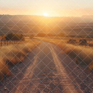 Rural Dirt Road Backdrop, Country Dirt Road at Sunset Digital Backdrop ...
