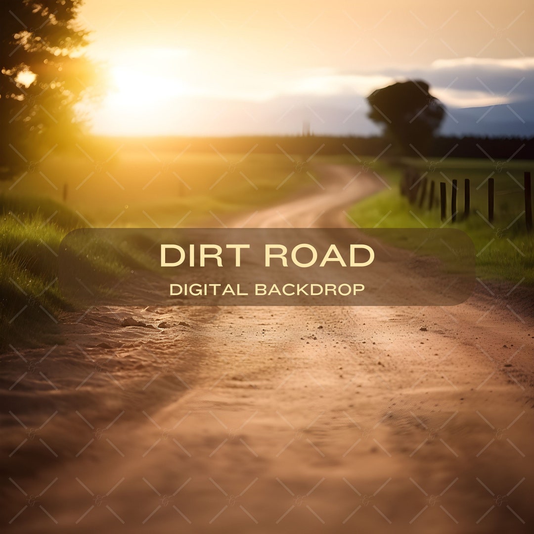 Dirt Road Digital Backdrop, Golden Hour Backdrop, Digital Backdrops for ...