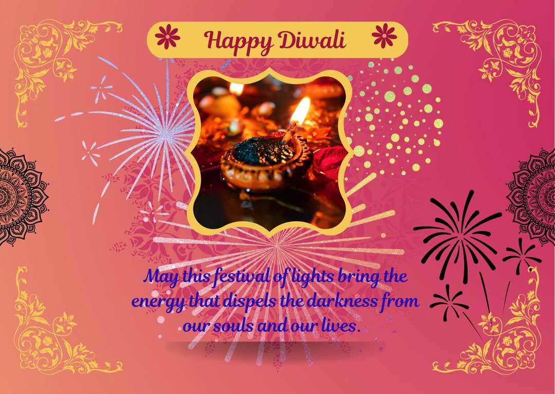 Happy Diwali Digital Card Digital Printable Greetings Cards - Etsy