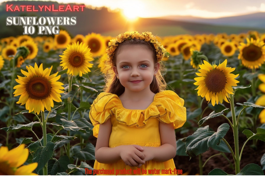 Sunflower Digital Backdrops for Photoshop: Stunning Sunflower ...