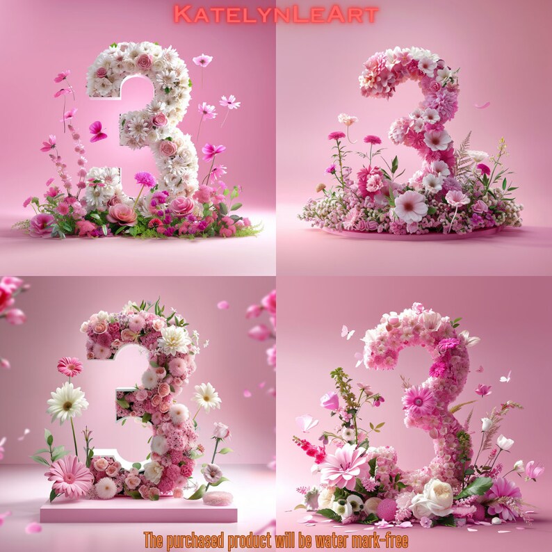 16 Third Birthday Digital Backdrops, Toddlers Digital Background for ...