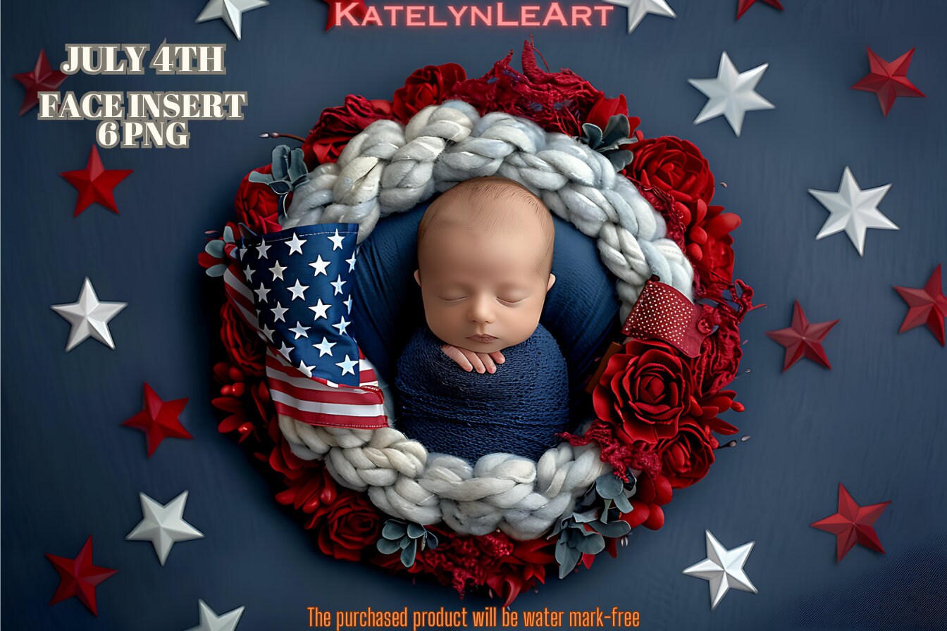 4th of July Digital Backdrops: Face Insert, Independence Day Photo ...