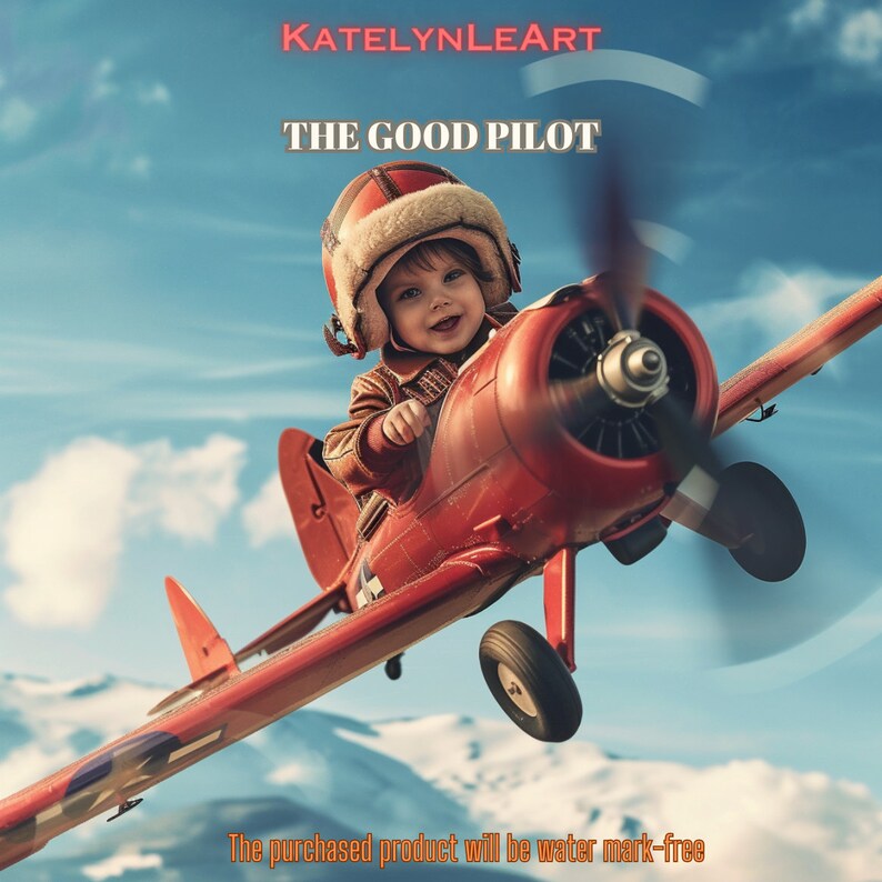 4 Little Pilot Digital Backdrops: Face Insert, Airplane Photography ...