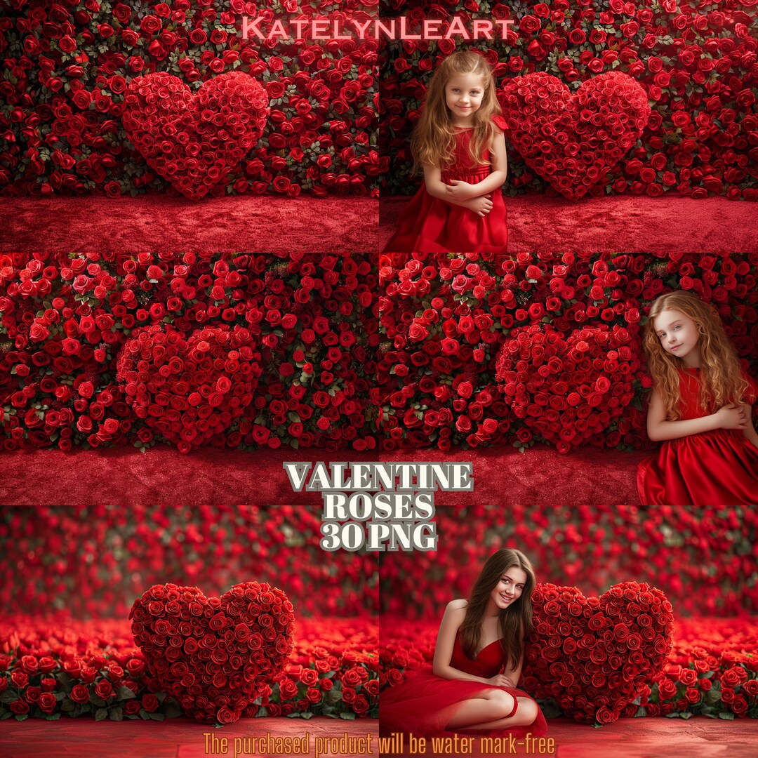 30 Romantic Red Backdrops: Digital Valentine's Day Studio Portrait ...