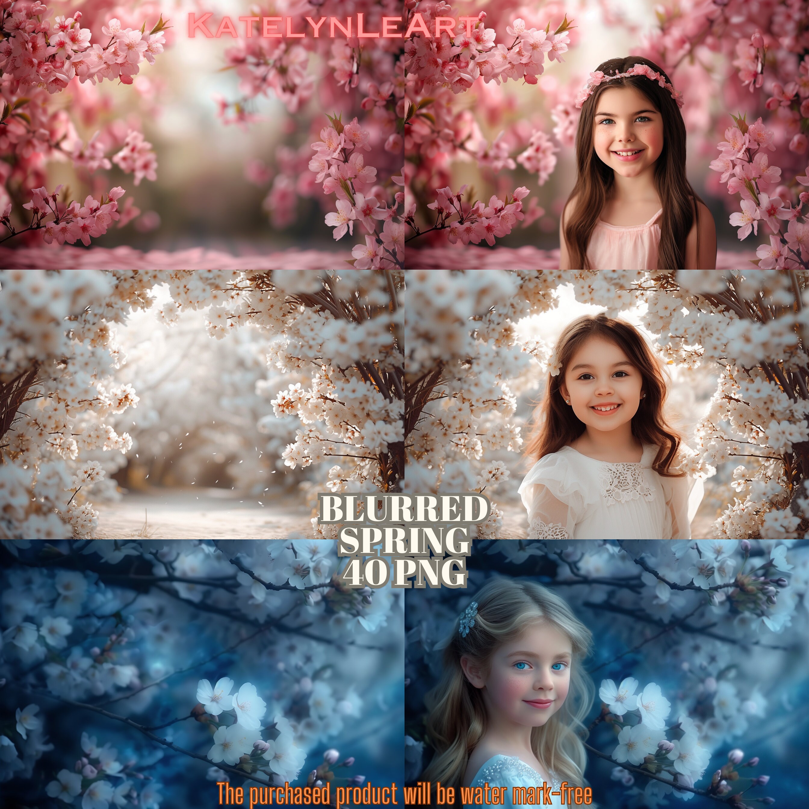 40 Blurred Spring Backdrops: Digital Portrait Editing Backgrounds With ...