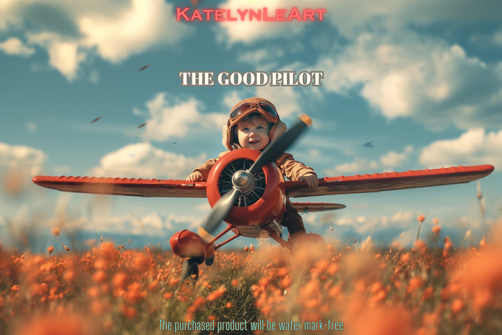 4 Little Pilot Digital Backdrops: Face Insert, Airplane Photography ...