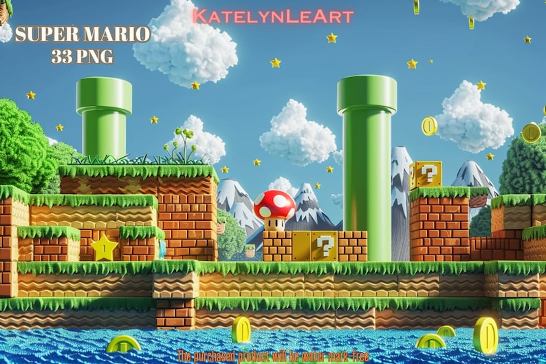 33 Super Mario Backdrop | Digital Download | Kids and Toddler Backdrops ...