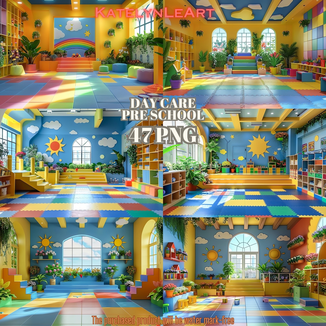 47 Preschool Daycare Digital Backdrops: Instant Download Bundle Pack ...