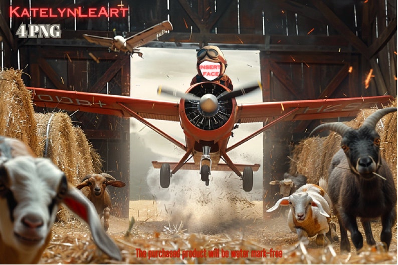 4 Plane Flying Through Barn Digital Backgrounds, Face Insert, Funny ...
