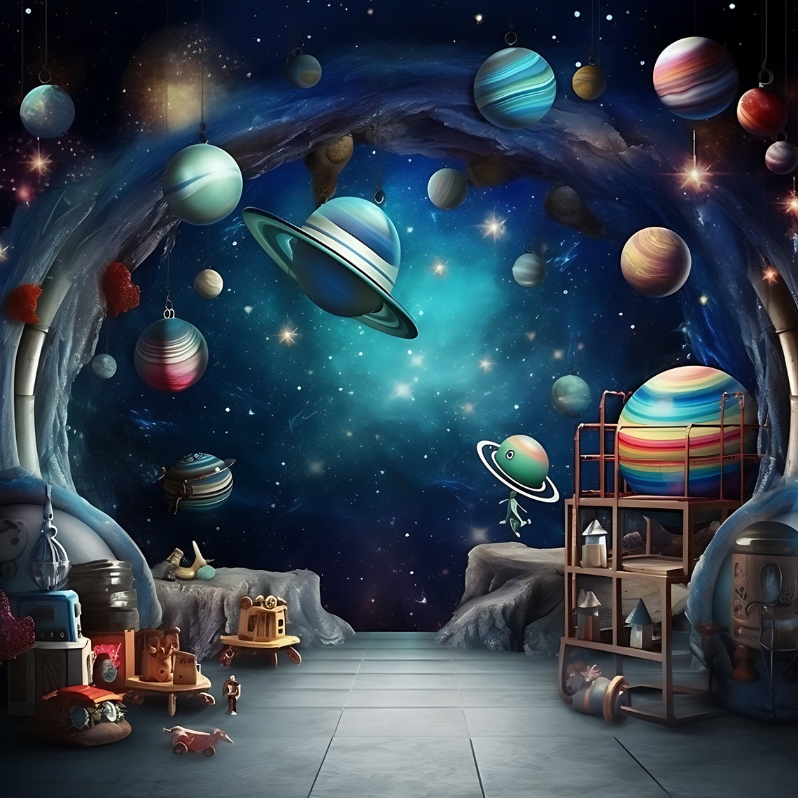 50 High-resolution Png Files 3D Space and Galaxy Theme Studio Backdrops ...