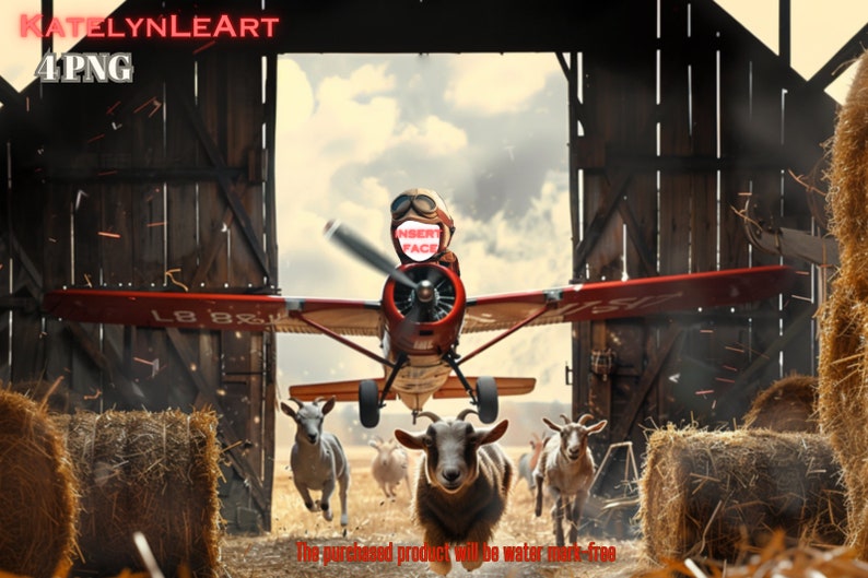 4 Plane Flying Through Barn Digital Backgrounds, Face Insert, Funny ...