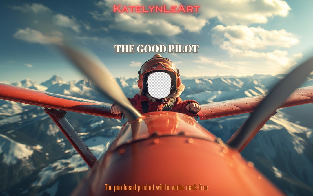 4 Little Pilot Digital Backdrops: Face Insert, Airplane Photography ...