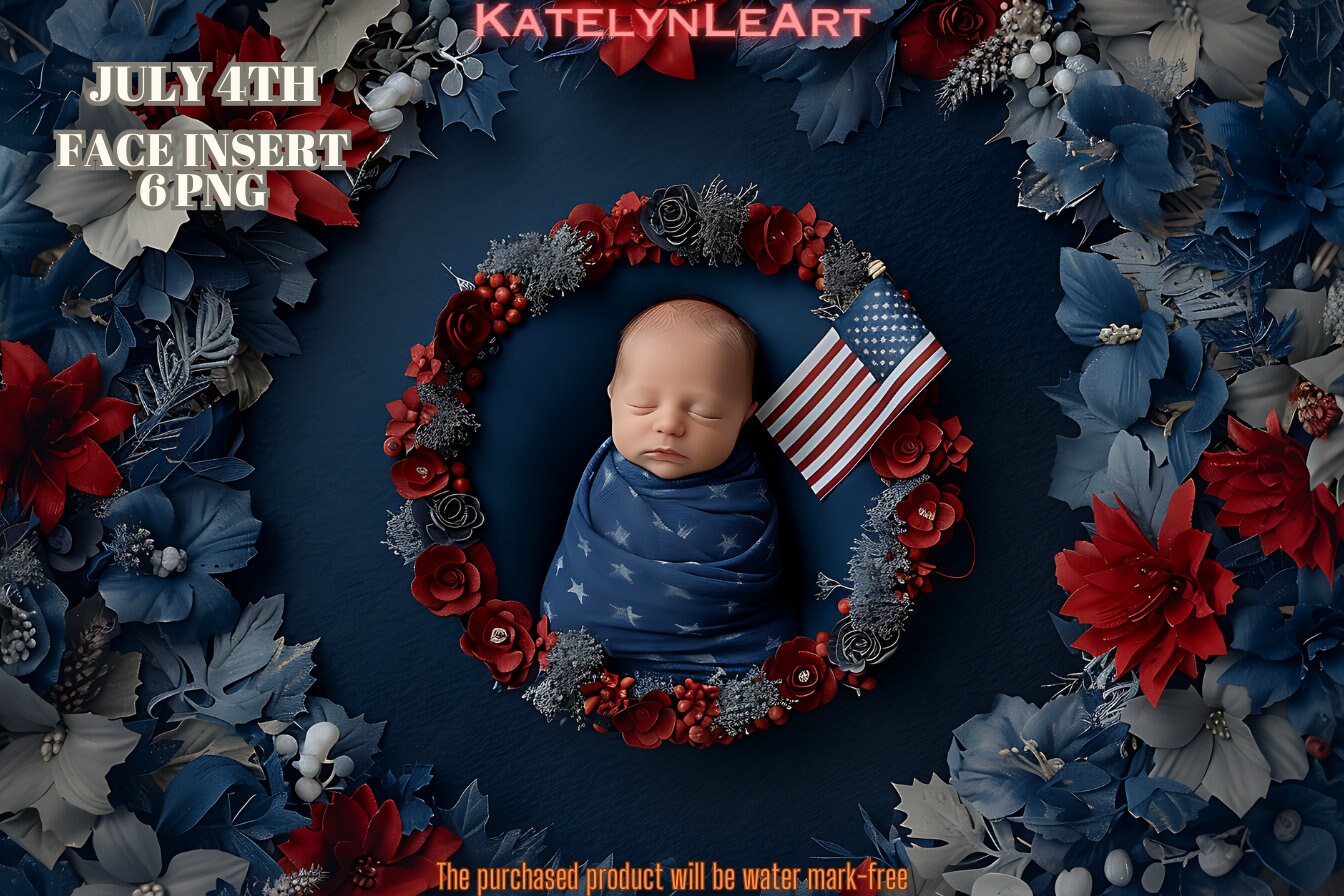 4th of July Digital Backdrops: Face Insert, Independence Day Photo ...