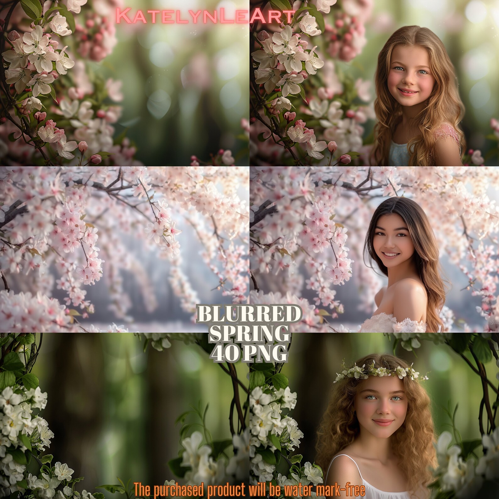 40 Blurred Spring Backdrops: Digital Portrait Editing Backgrounds With ...