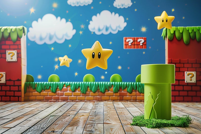 33 Super Mario Backdrop | Digital Download | Kids and Toddler Backdrops ...