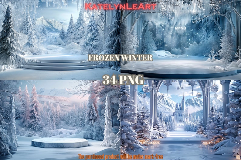 34 Frozen Winter Fantasy Backdrops: Blue Winter, Snowy Scenes ...