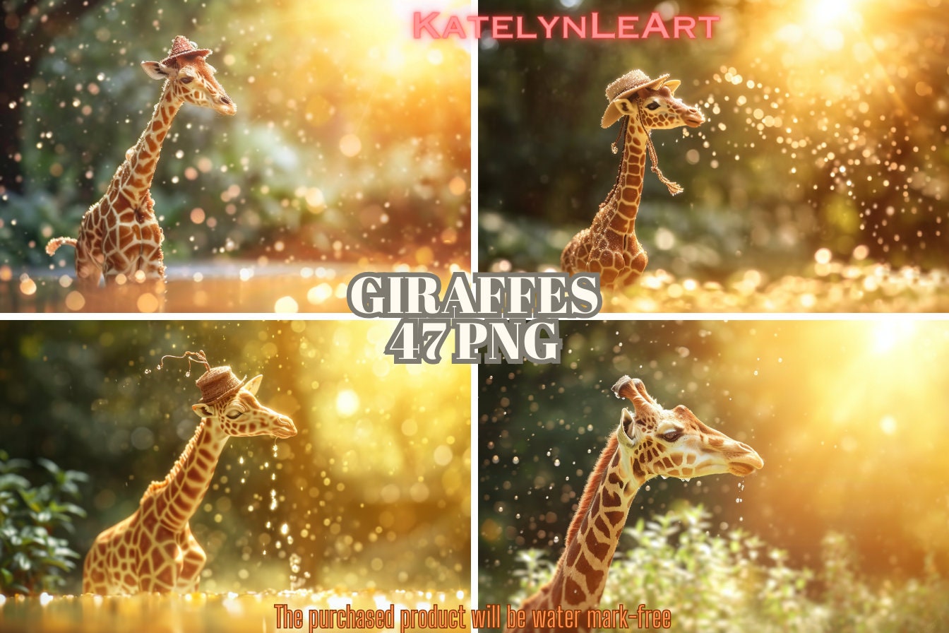 Giraffe Dreams: 47 Premium PNG Backdrops for Nursery Decor, Composite ...