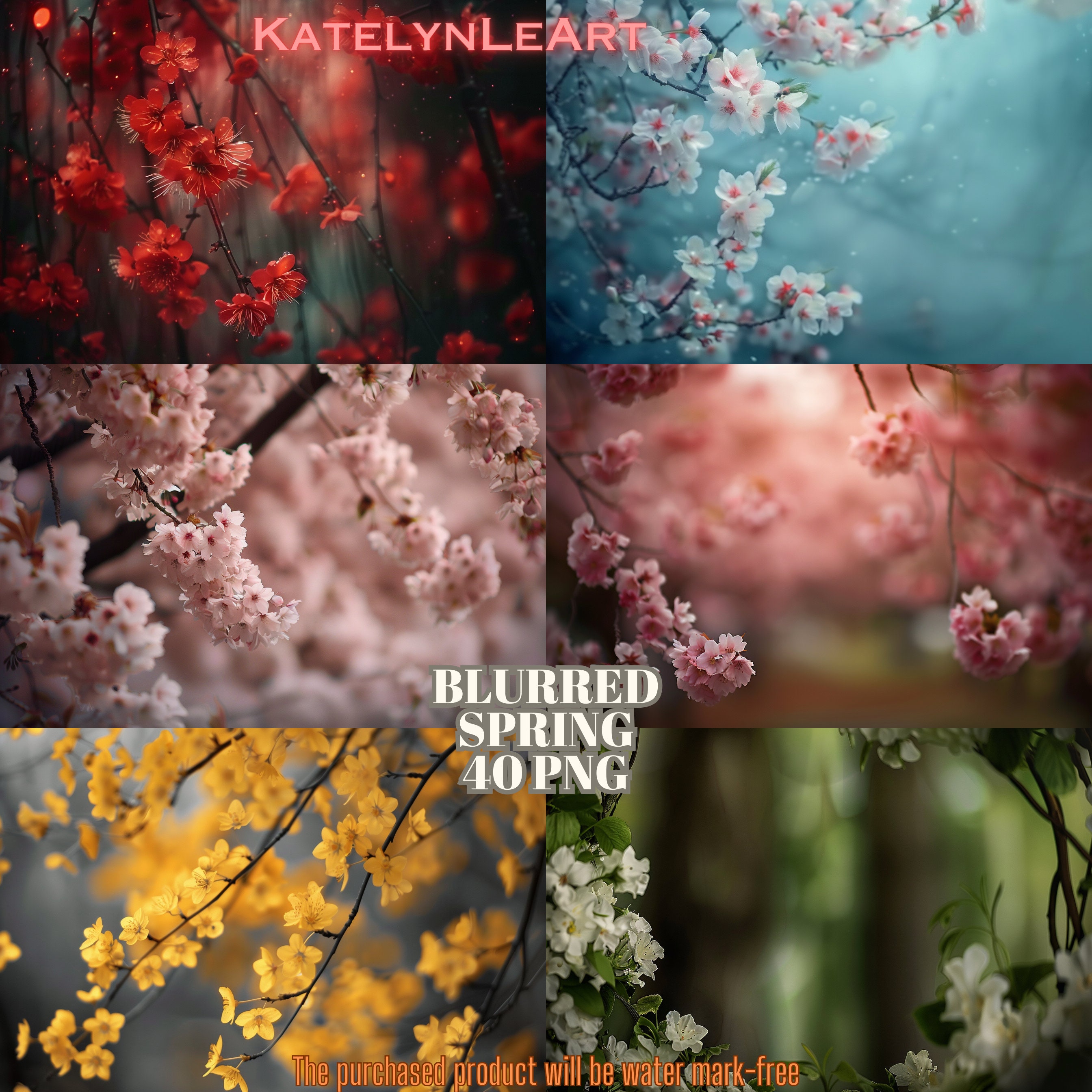 40 Blurred Spring Backdrops: Digital Portrait Editing Backgrounds With ...